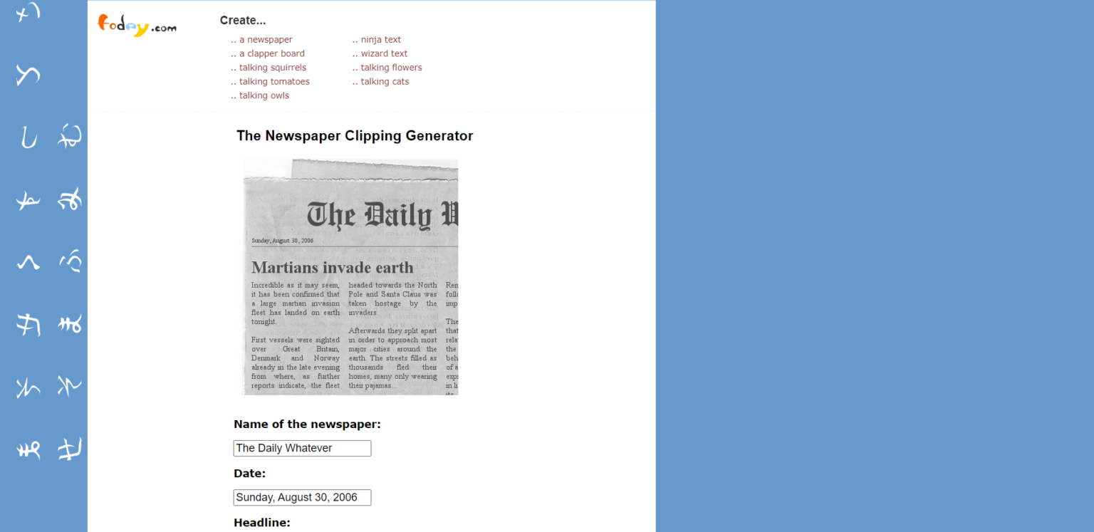 Fodey – Newspaper Generator – Schooltools