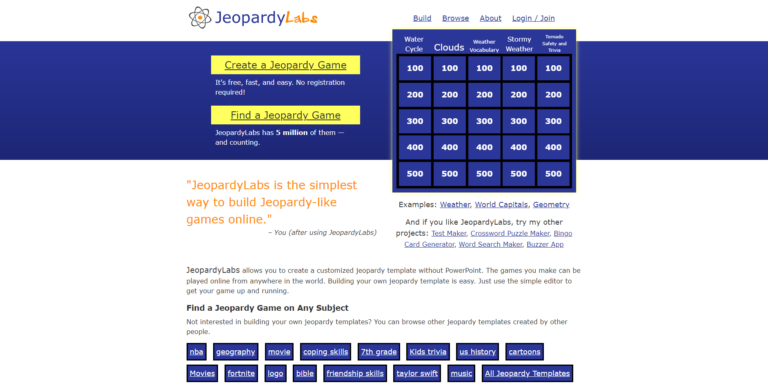 Jeopardy Labs – Schooltools