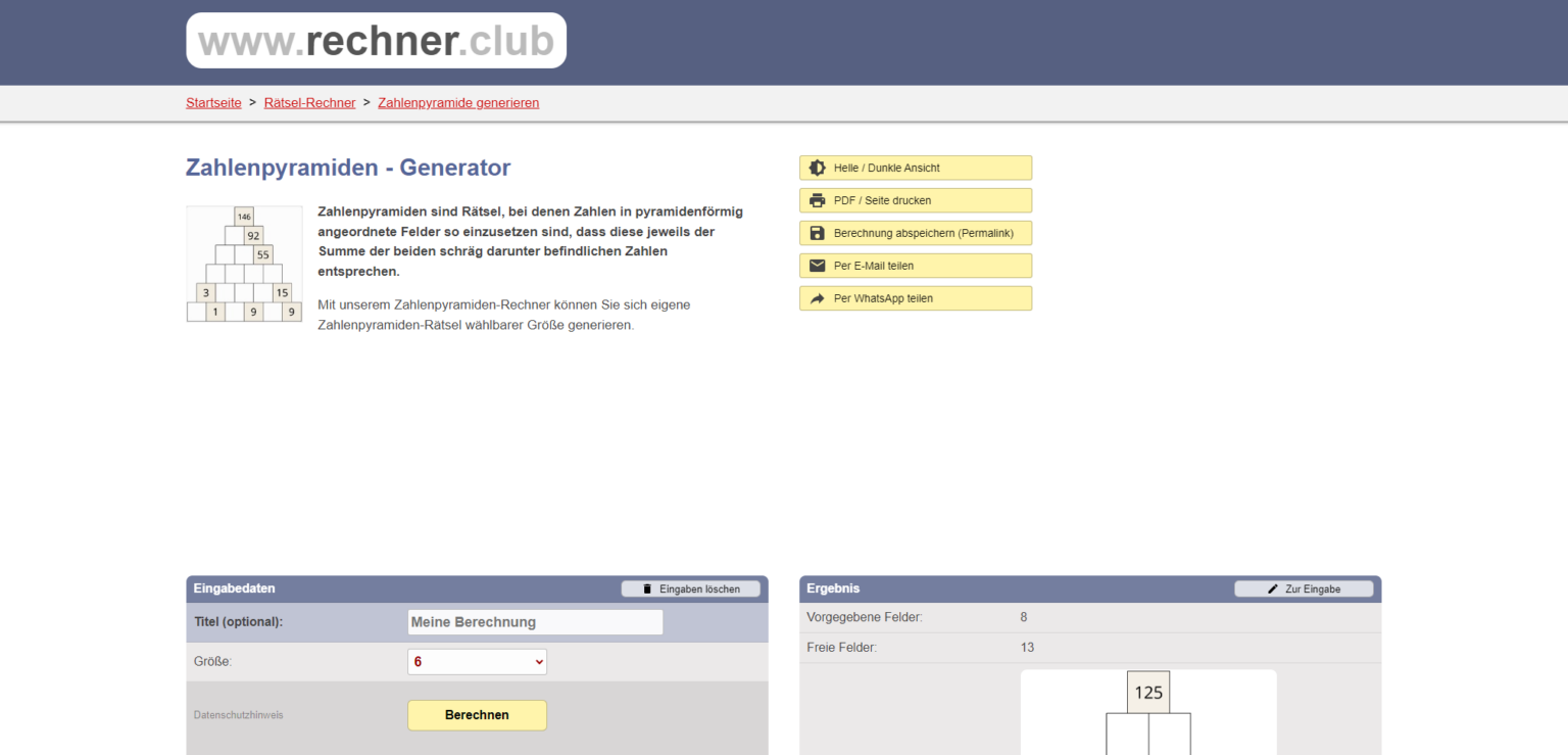 Zahlenpyramiden Generator – Schooltools