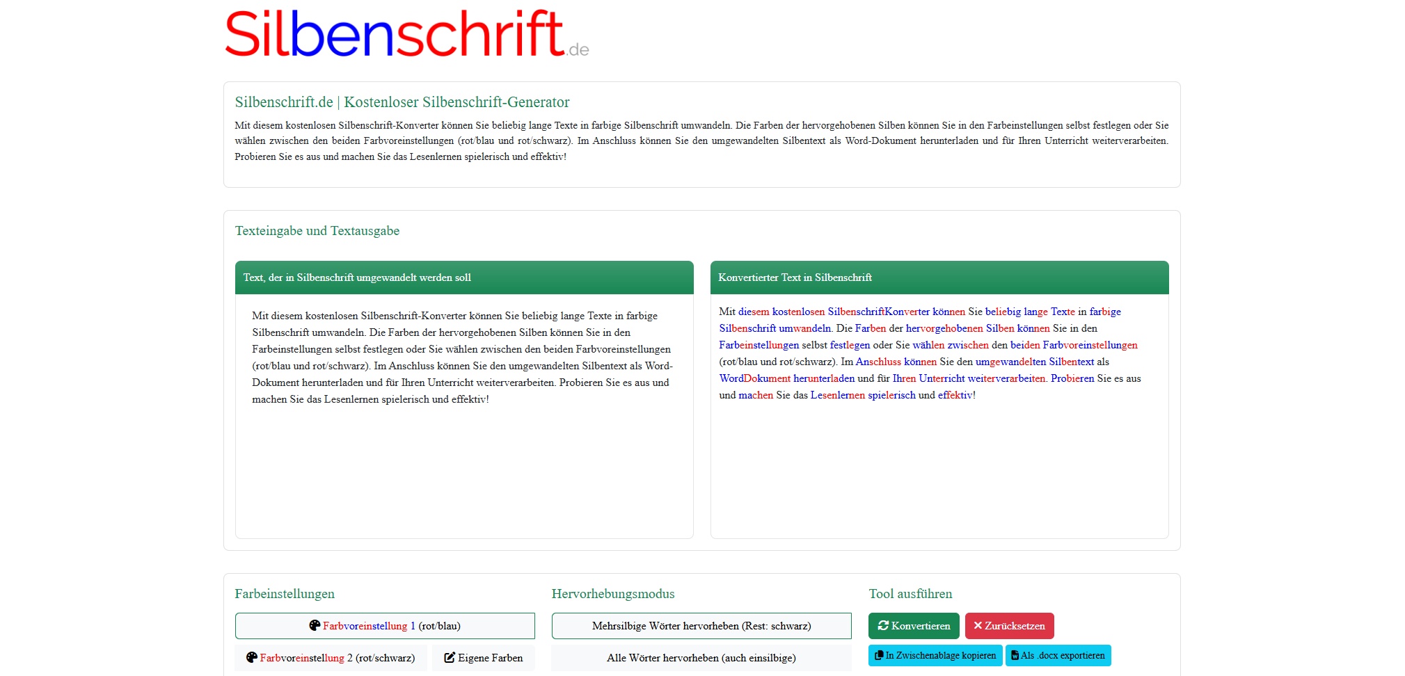 Silbenschrift.de – Schooltools