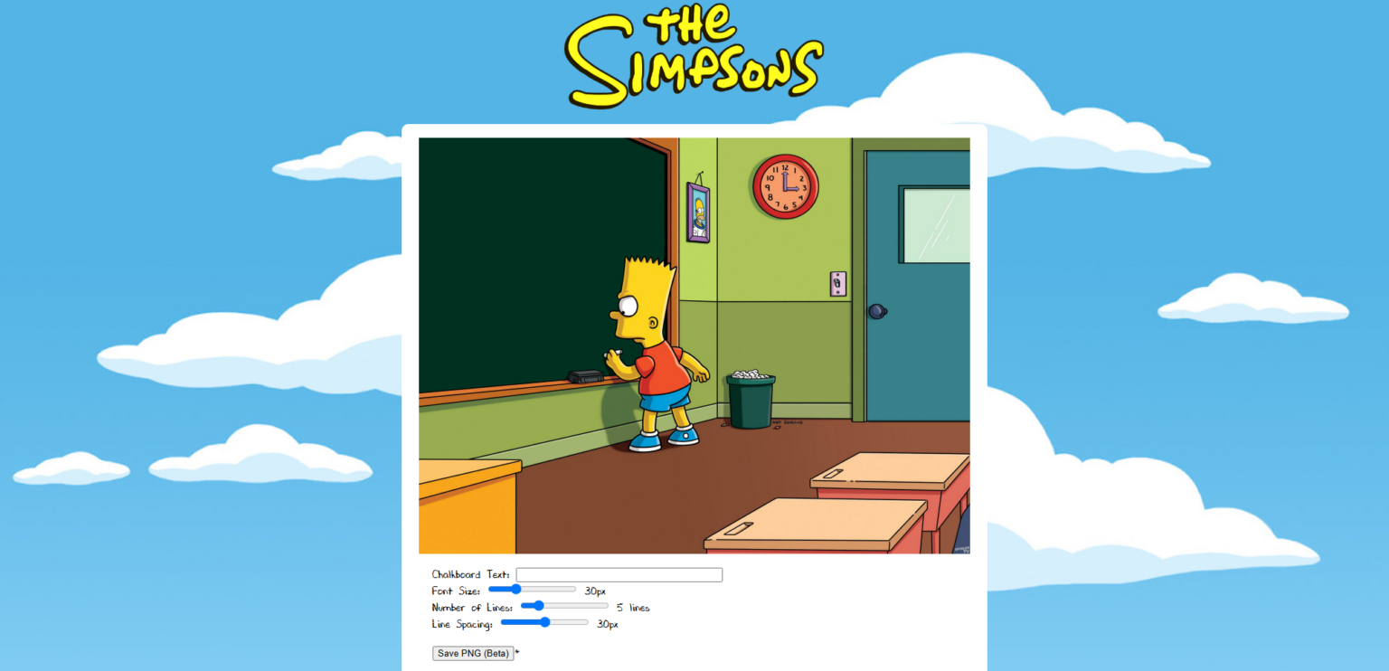 Bart Simpson Chalkboard Generator – Schooltools