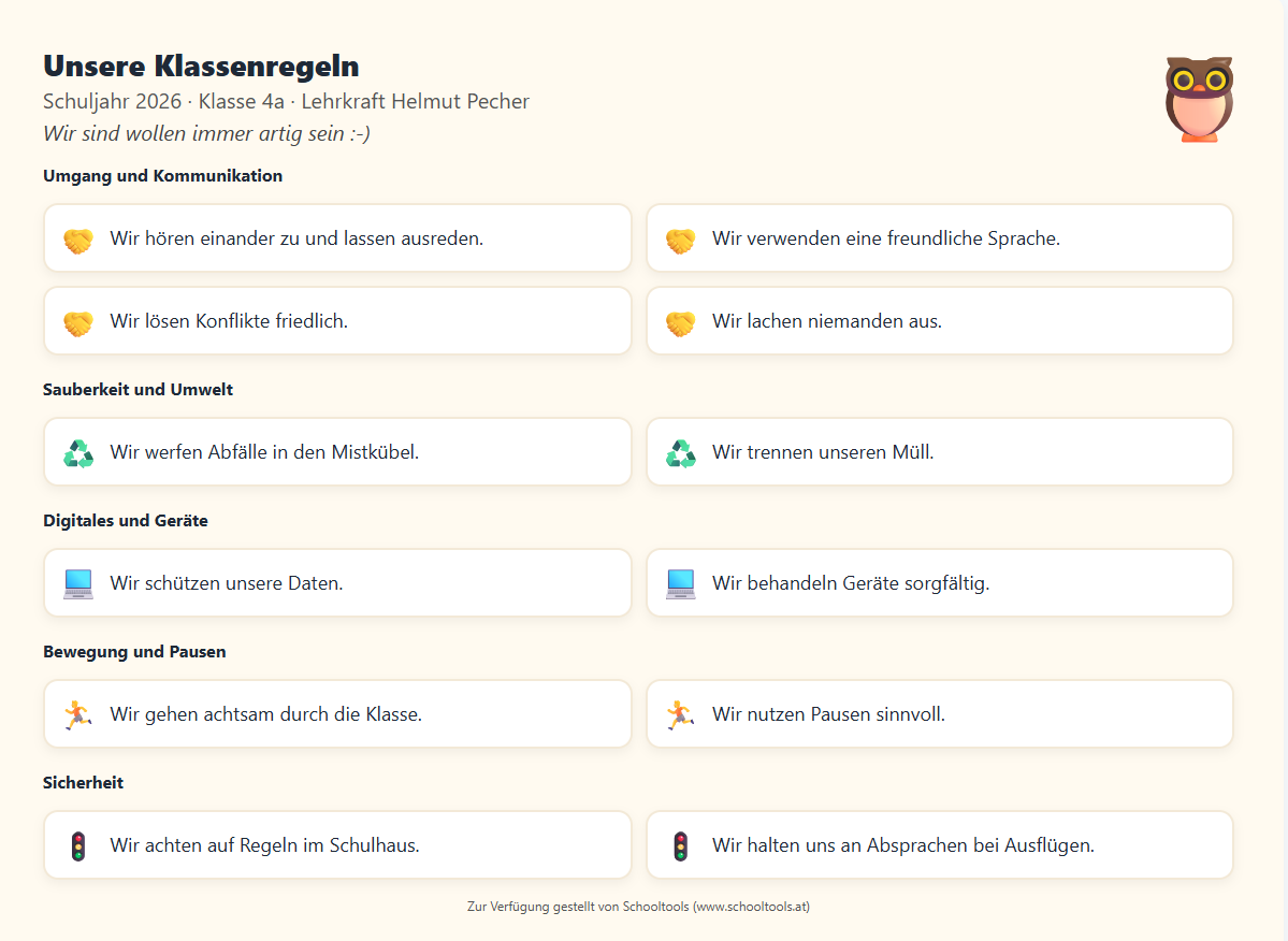 Klassenvertrag-Generator – Schooltools